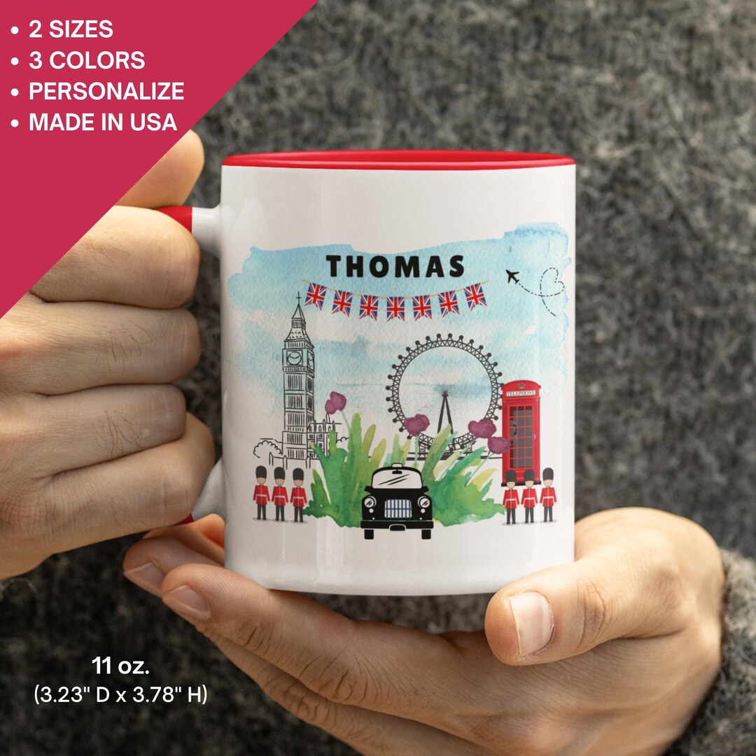 Personalized London Coffee Mug Big Ben Ceramic Mug Customize Name Mug ...