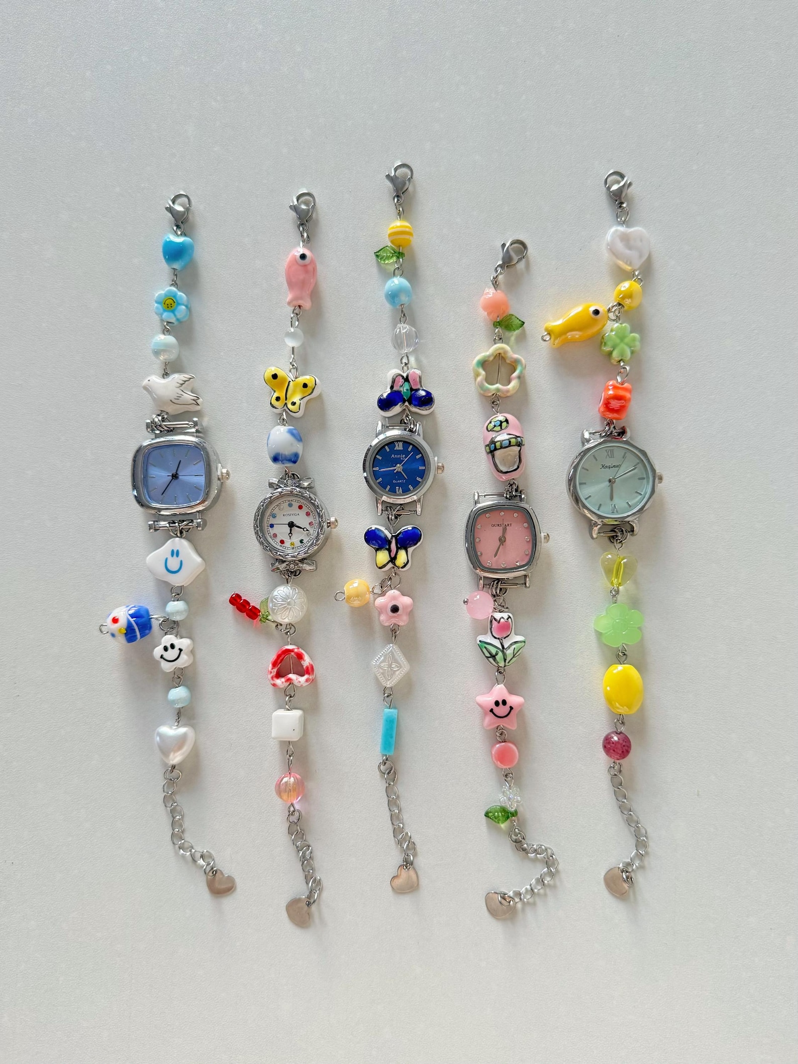 Cute Beaded Heart Watch Bracelet – Handmade Ceramic Timepieces,cute ...