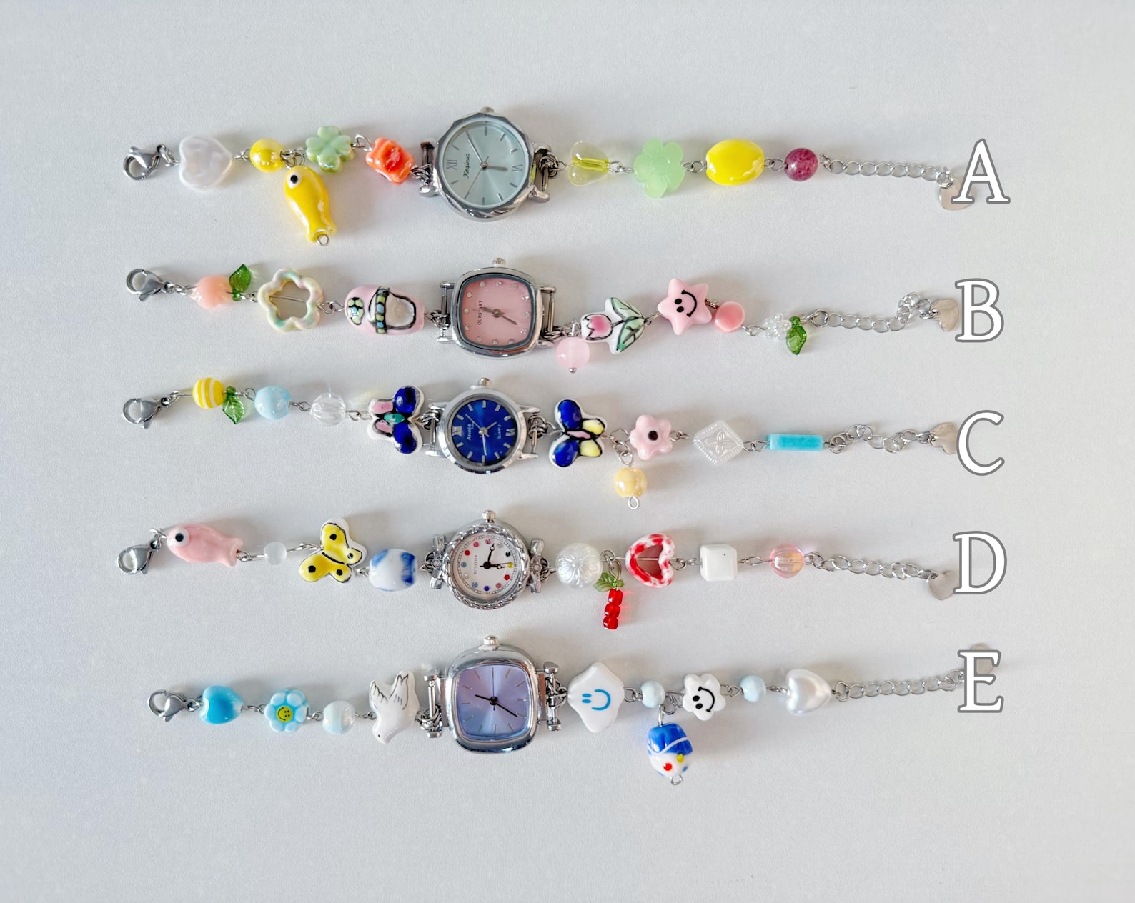 Cute Beaded Heart Watch Bracelet – Handmade Ceramic Timepieces,cute ...