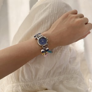 Cute Beaded Heart Watch Bracelet – Handmade Ceramic Timepieces,cute ...