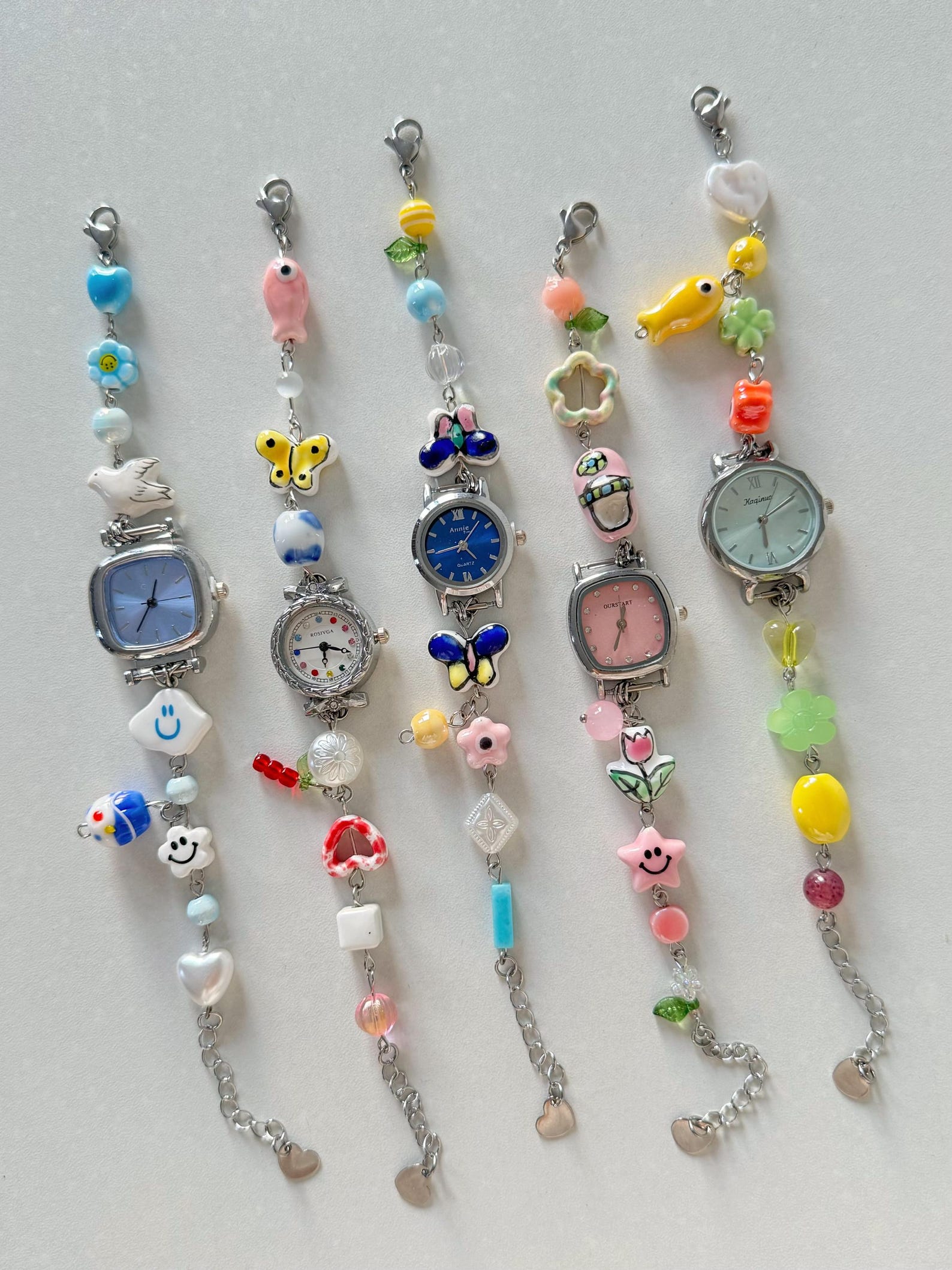 Cute Beaded Heart Watch Bracelet – Handmade Ceramic Timepieces,cute ...