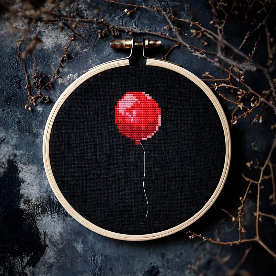 Spooky Red Balloon Cross Stitch Pattern PDF - Cs17 - Etsy
