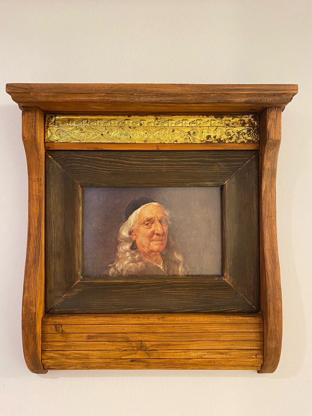 Wooden Medieval Frame With Tin Details Reclaimed Wood & Glass - Etsy