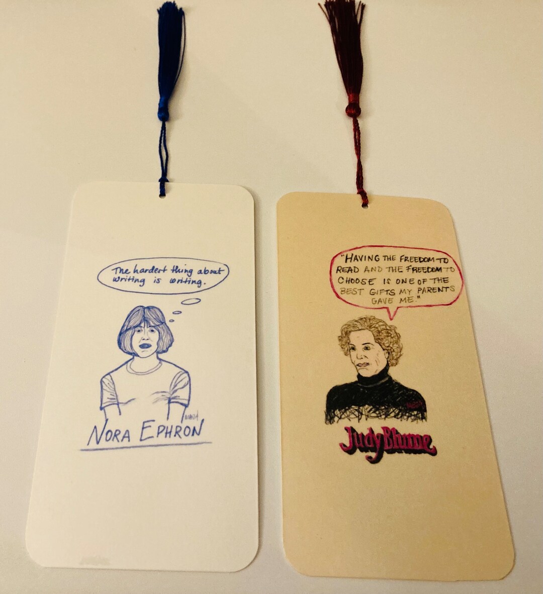 Hand Drawn Authors Bookmarks II - Etsy