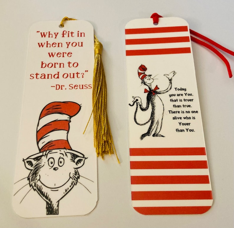 Cat in the Hat Bookmark - Etsy