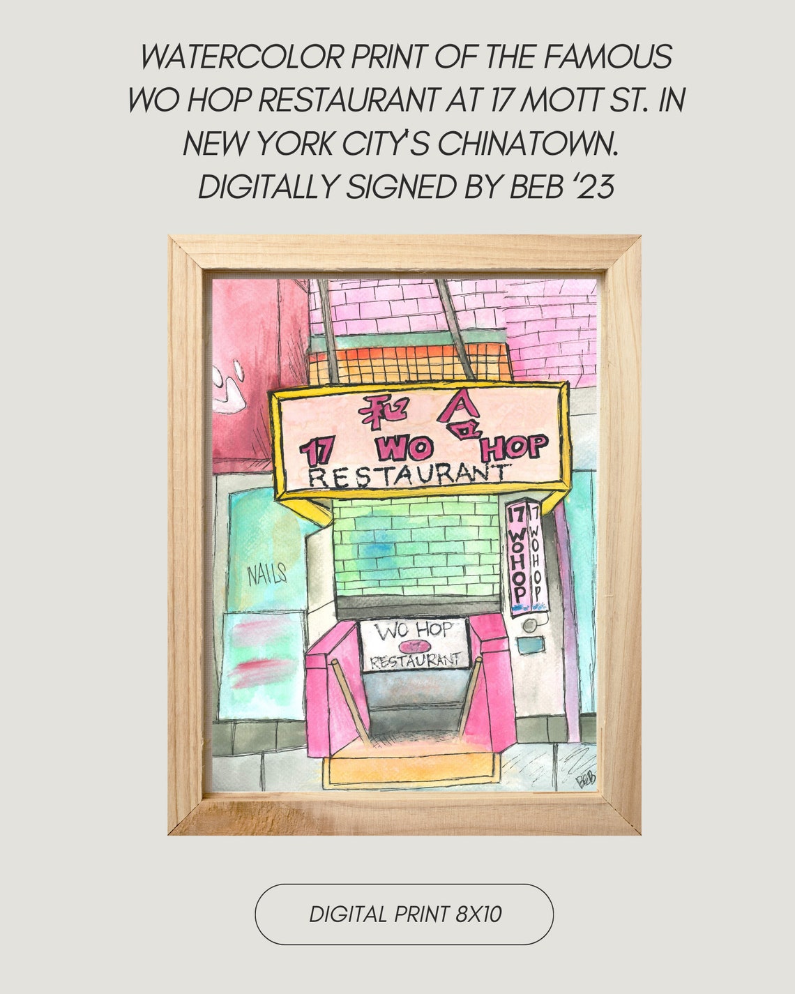 Wo Hop NYC Chinatown 8x10 Instant Digital Download - Etsy