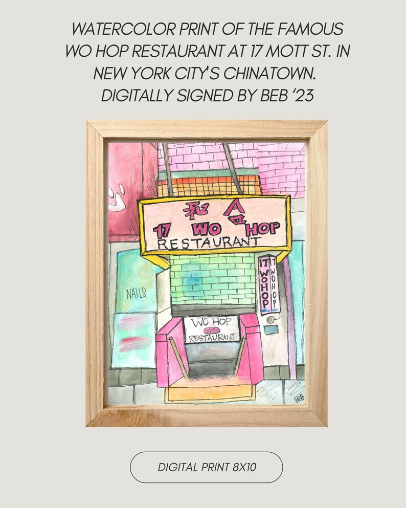 Wo Hop NYC Chinatown 8x10 Instant Digital Download - Etsy