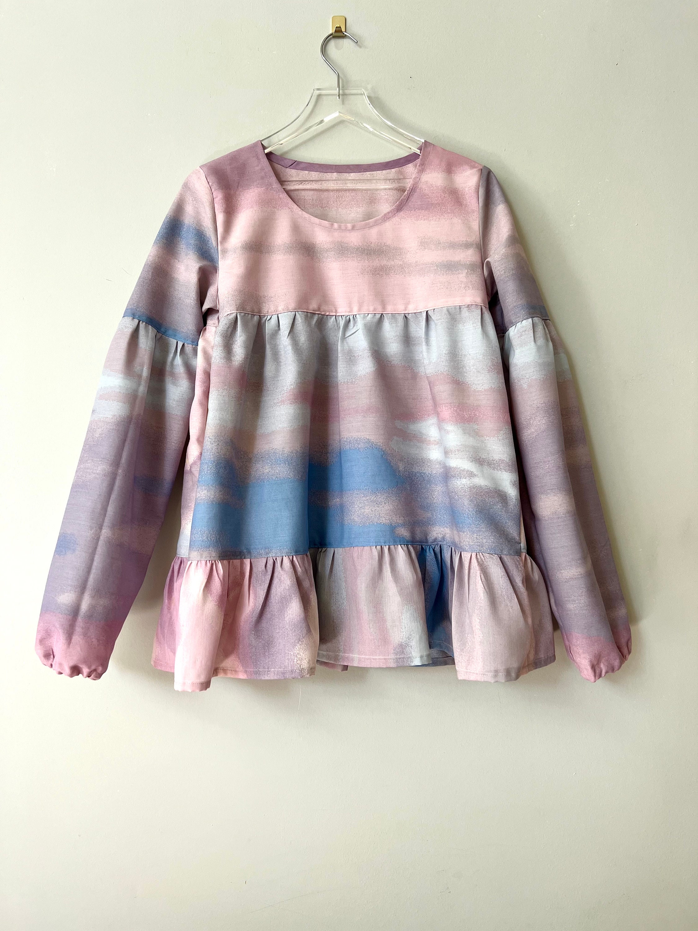 1980s Purple Sunset Rework Curtain Babydoll Dress S - Etsy