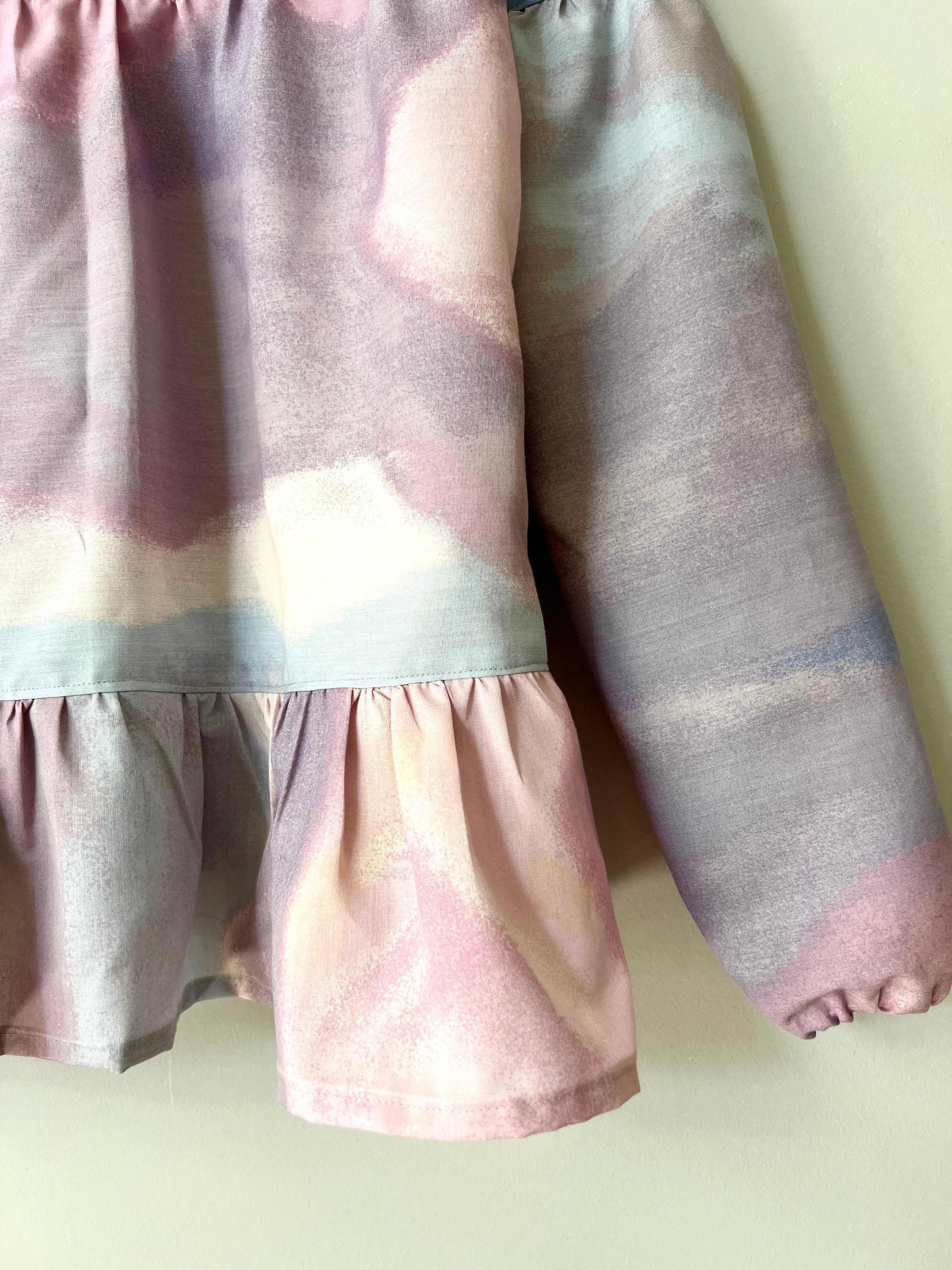 1980s Purple Sunset Rework Curtain Babydoll Dress S - Etsy