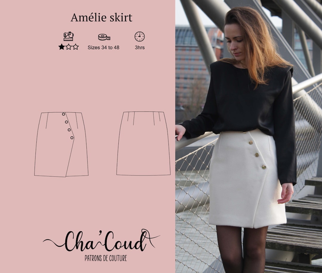 Sewing Pattern: Amélie Skirt by Cha' Coud - PDF Sewing Pattern - Sizes ...