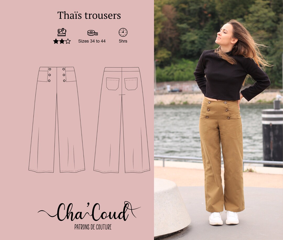 Sewing Pattern: Thaïs Trousers by Cha' Coud - PDF Sewing Pattern ...
