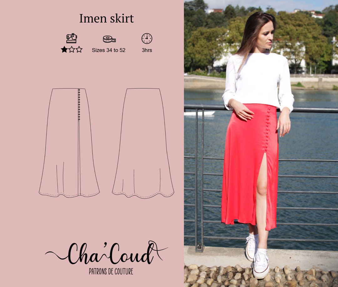 Sewing Pattern: Imen Skirt by Cha' Coud - PDF Sewing Pattern - Sizes 34 ...