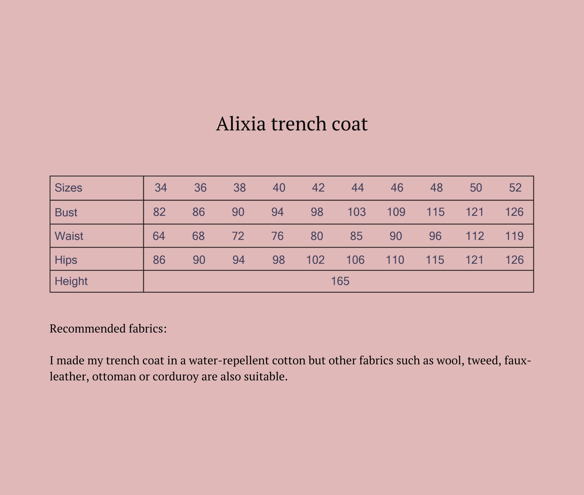 Sewing Pattern: Alixia Trench Coat by Cha' Coud - PDF Sewing Pattern ...