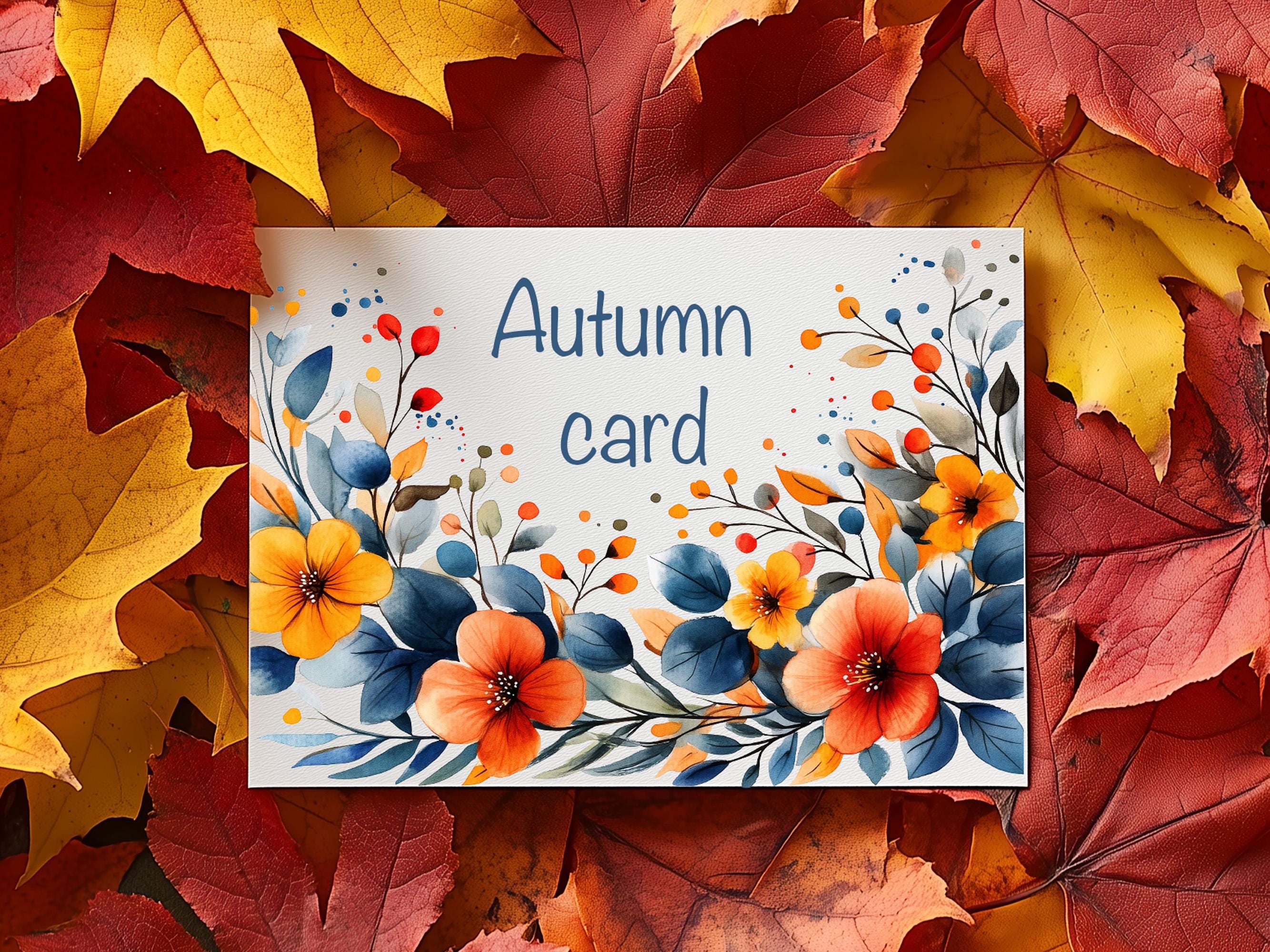13 Autumn Flower Border Clipart, Watercolor Fall Flower Border PNG ...