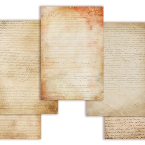 76 Vintage Handwriting Digital Paper, Junk Journal Pages, Old ...