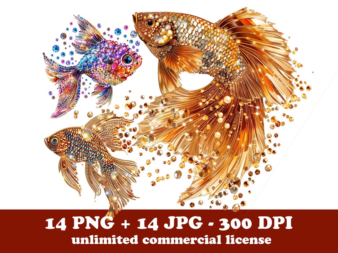 14 Gemstone Fish Png, Golden Jewelry Fish, Tropical Fish Clipart ...
