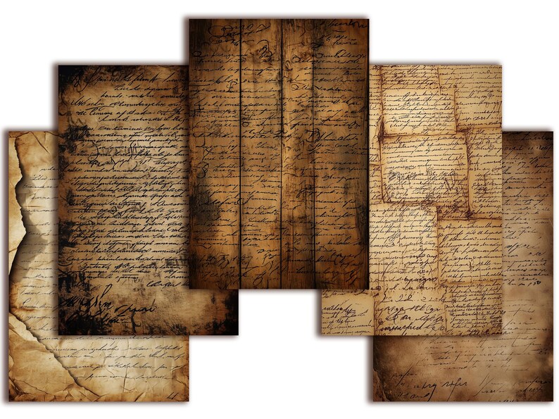 130 Vintage Handwriting Digital Paper, Junk Journal Pages, Old ...