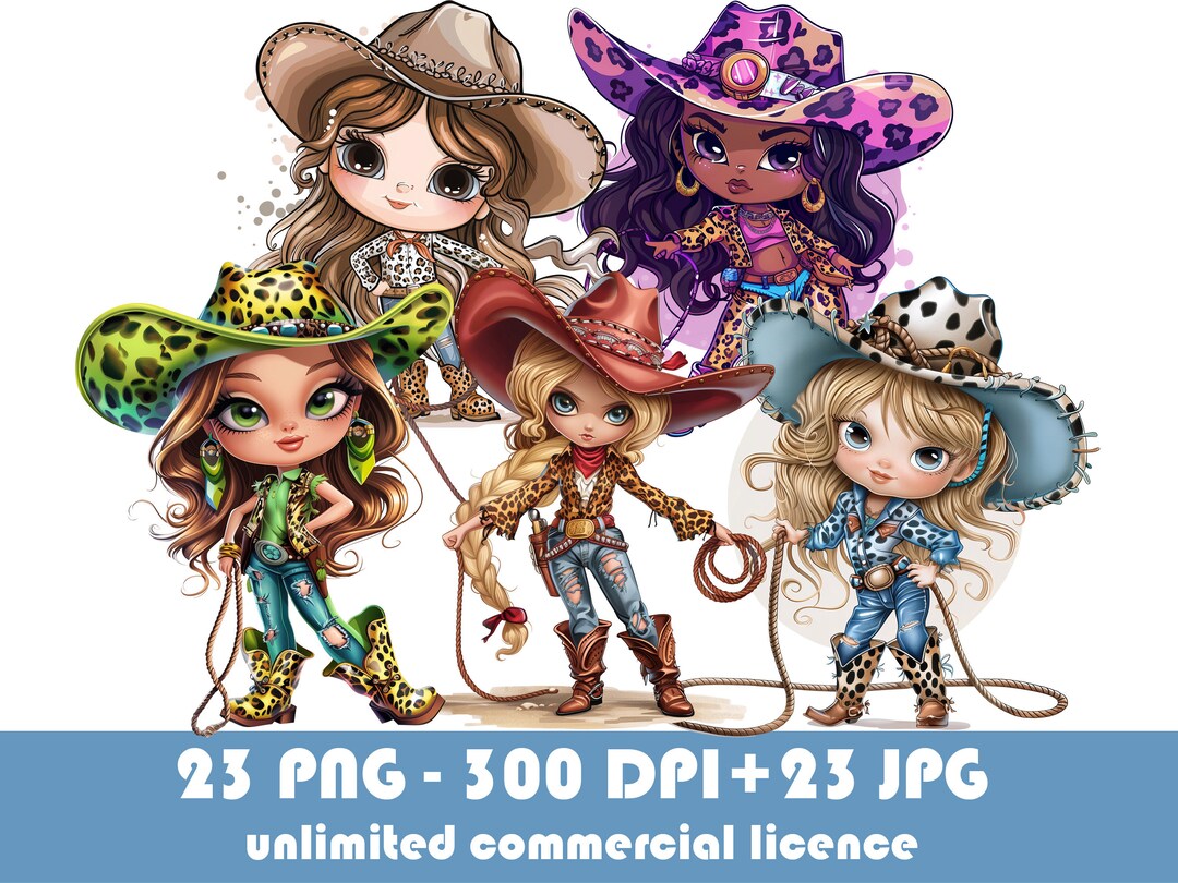 Chibi Cowgirl Western PNG, Western Girl Png, Cowgirl Png, Country Girl ...