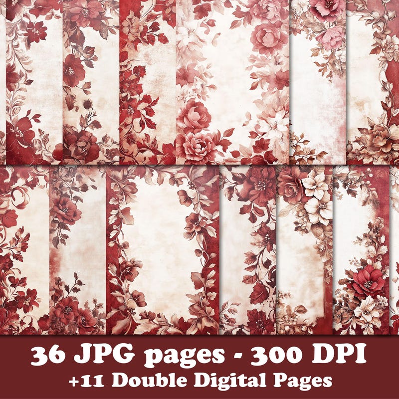 Floral Photo Frames Red - Etsy