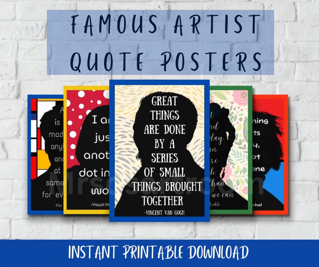 Famous Artist Quote Poster Classroom Decor Digital Download Wall Art - Etsy