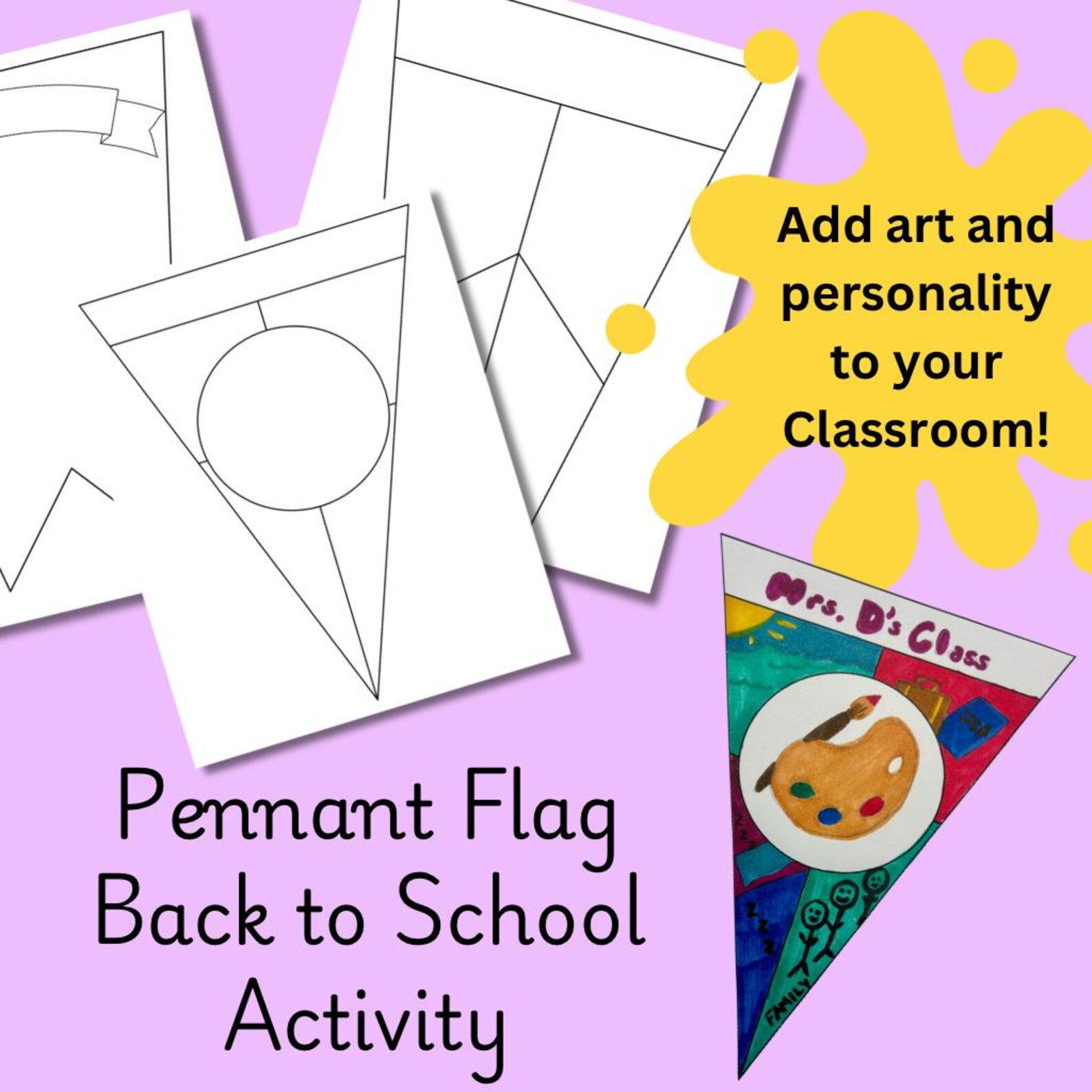 Pennet Flag Back to School Get to Know Your Students Personalized Art ...
