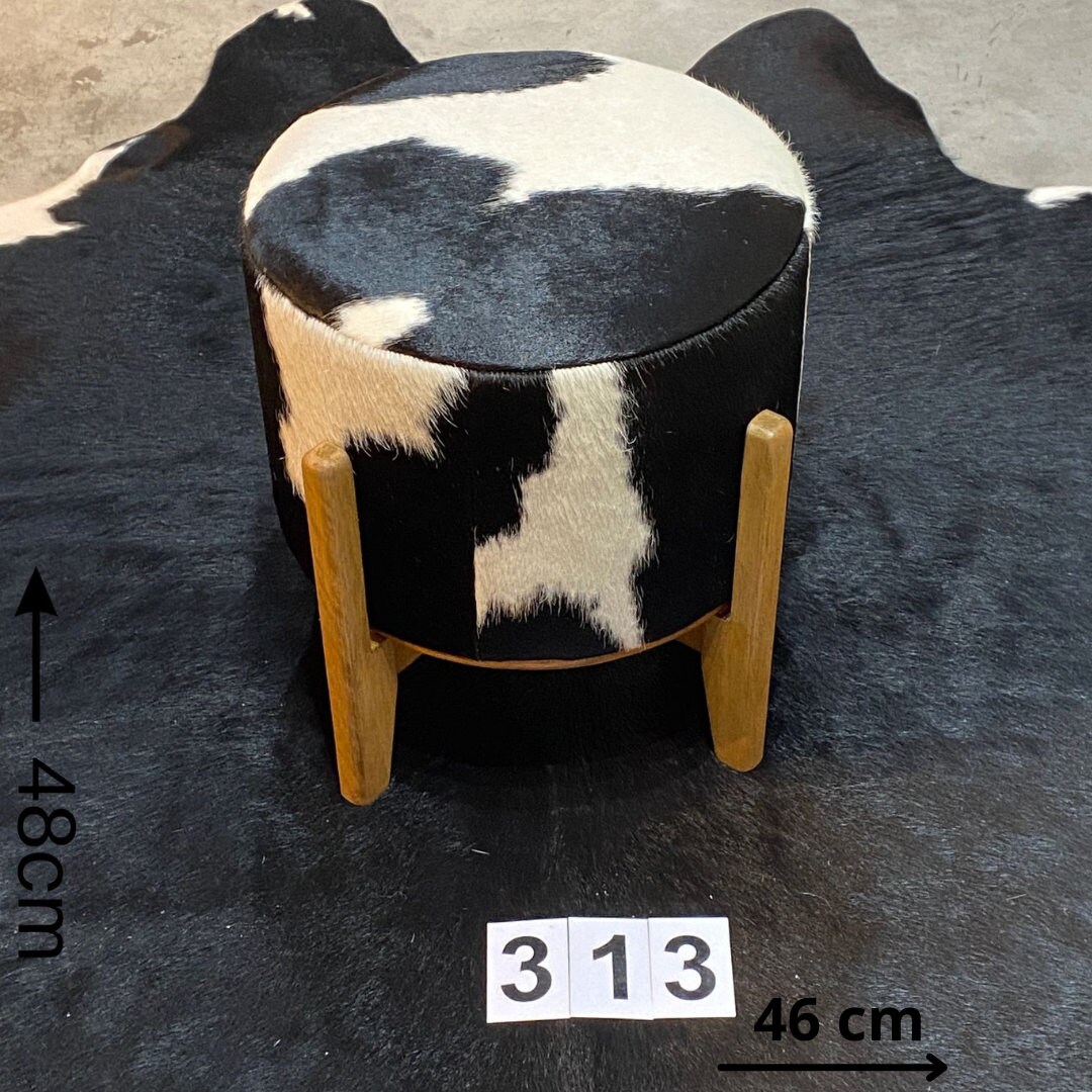 Cowhide Pouf,square Leather Pouf,leather Pouf Brown,cowhide Pouf ...