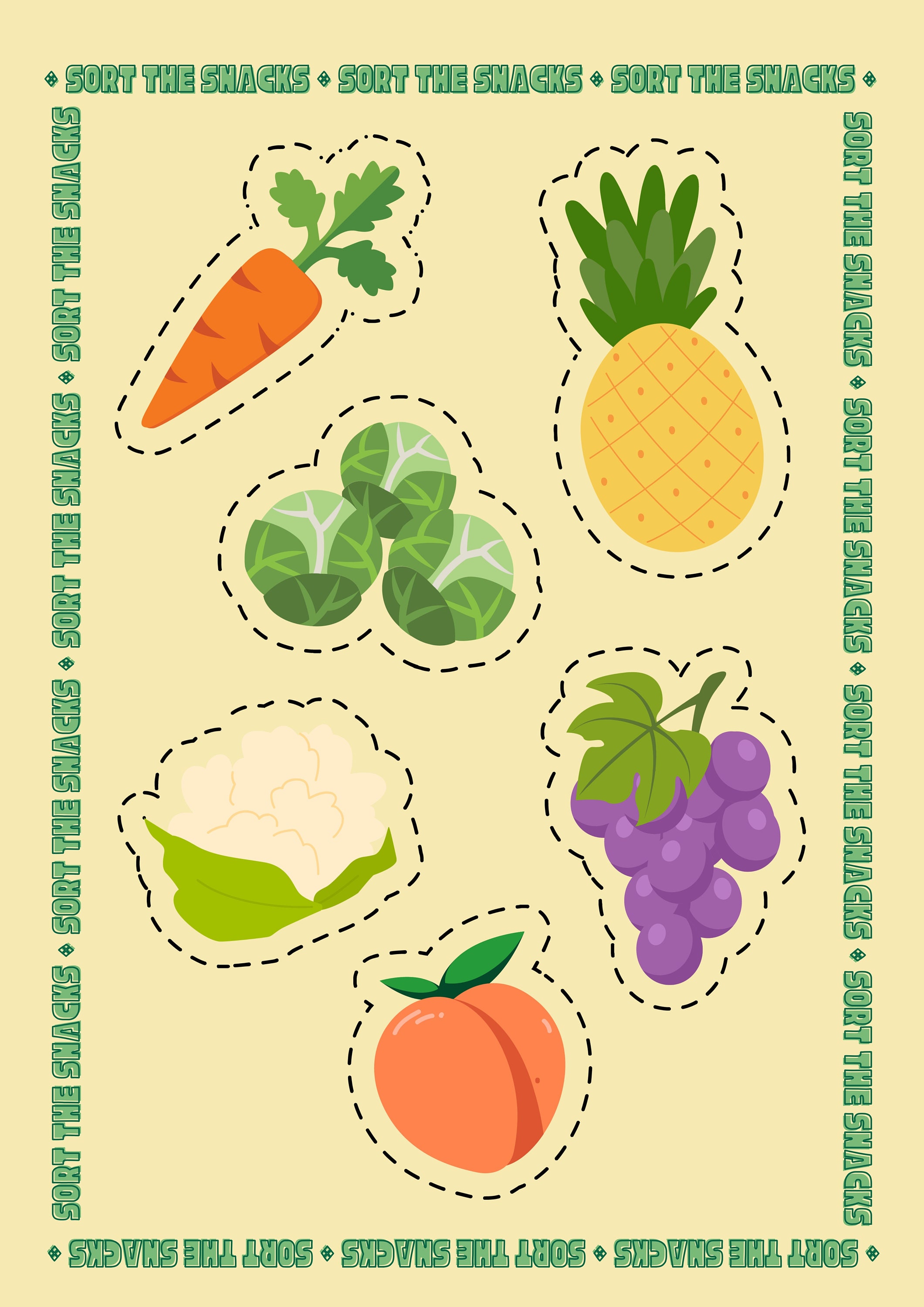 Preschool Kindergarten Children Aesthetic Creative Fruit and Vegetable ...