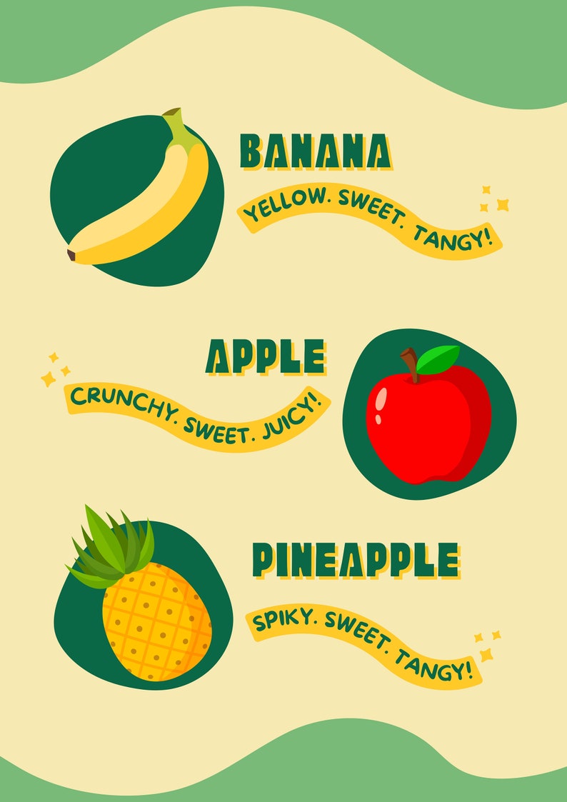 Preschool Kindergarten Children Aesthetic Creative Fruit and Vegetable ...