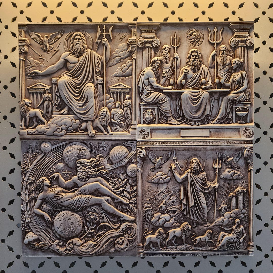 Zeus Stone Bas-relief Ancient Greek Wall Decor, Zeus and Greek Gods ...