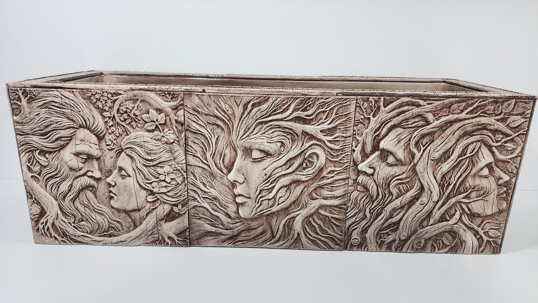 Relief Stone Sculpture Planter, Unique Plant Pots , Cute Indoor ...