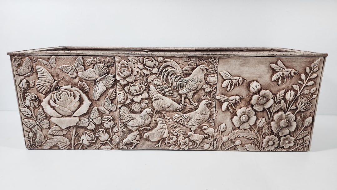 Stone Relief Planter, Unique Plant Pot, Coquette Room Decor, Wall ...