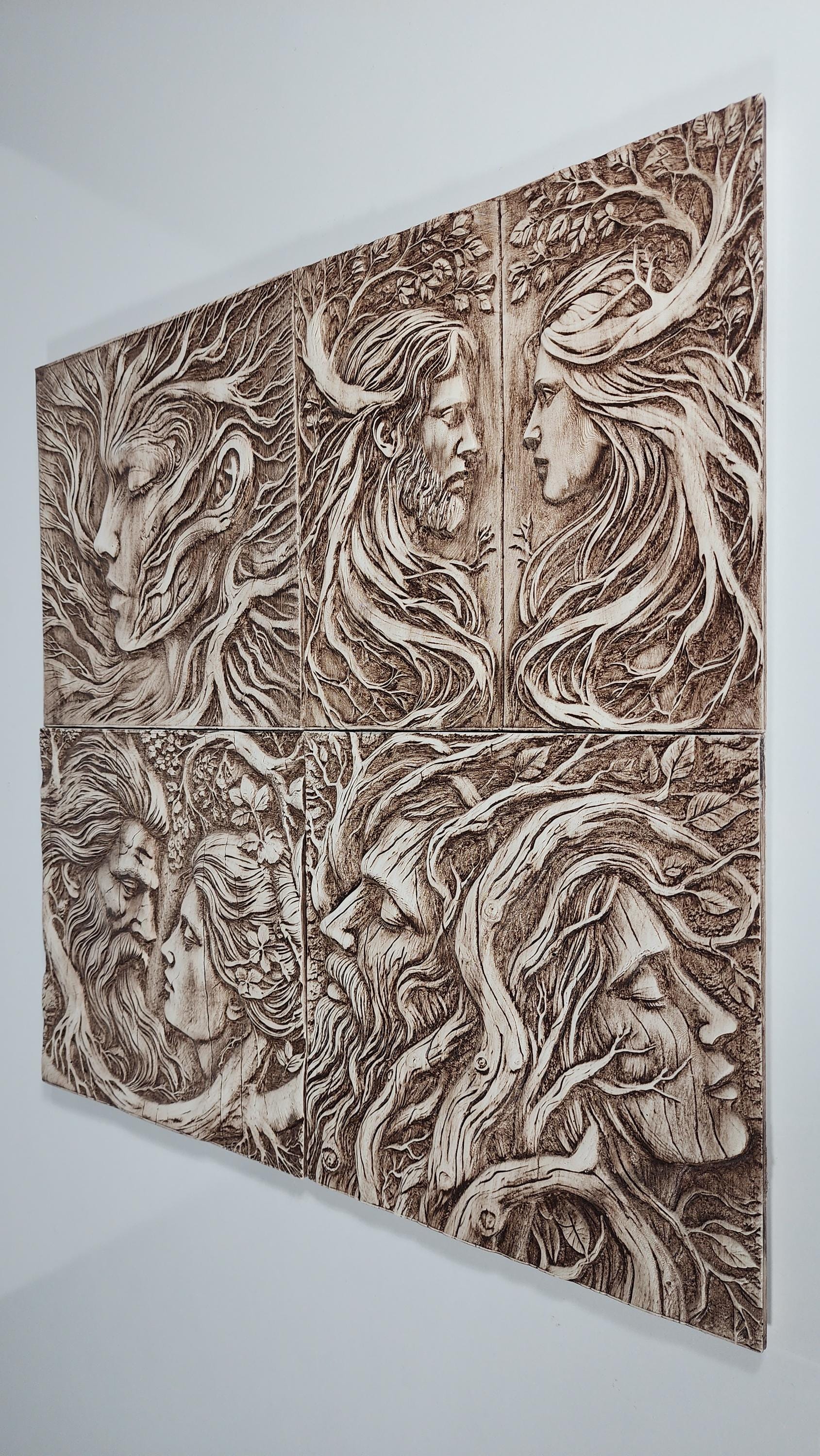 3D Bas-relief Wall Art, Unique Stone Art Sculpture, Textured Wall Decor ...