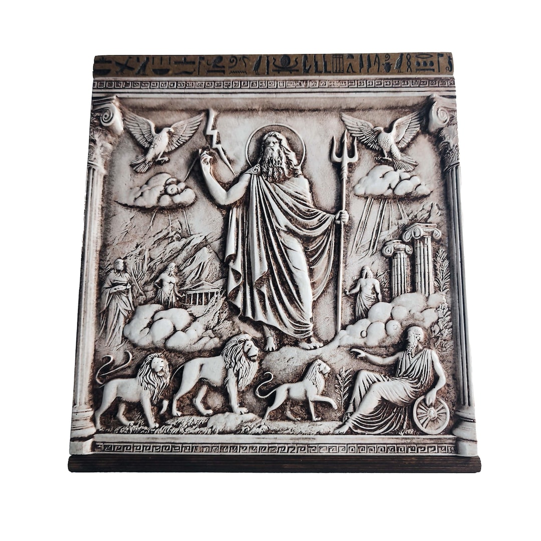 Stone Bas Relief 3D Printed Zeus Relief Art, Ancient Greek Mythology ...
