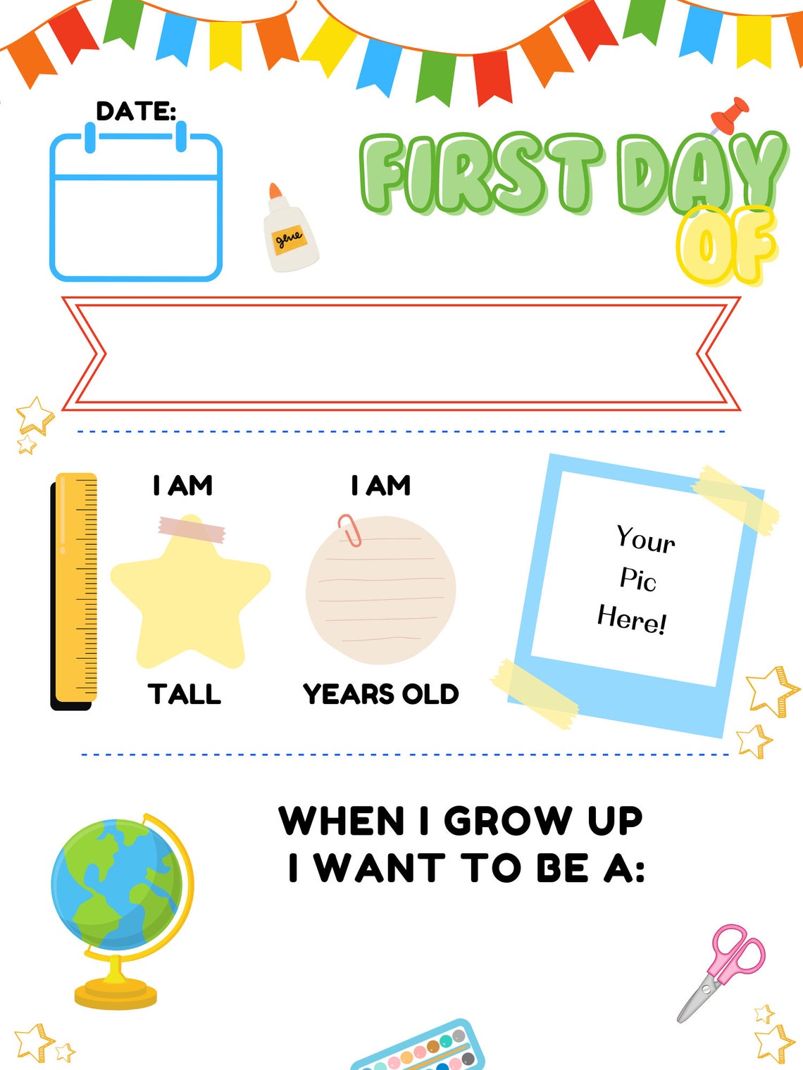 First Day of School Printable Back to School Printable Back to School ...