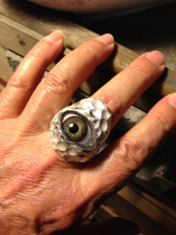 Ancient Eye of God Silver Ring Glass Eye All Seeing Eye Hazel | Etsy