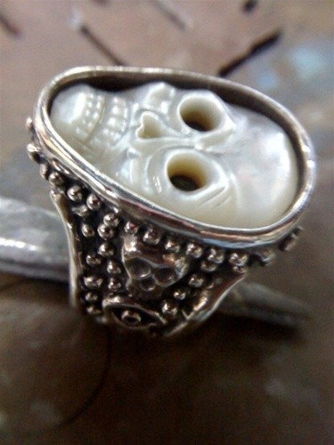 White Rain Custom Skull Ring - Etsy