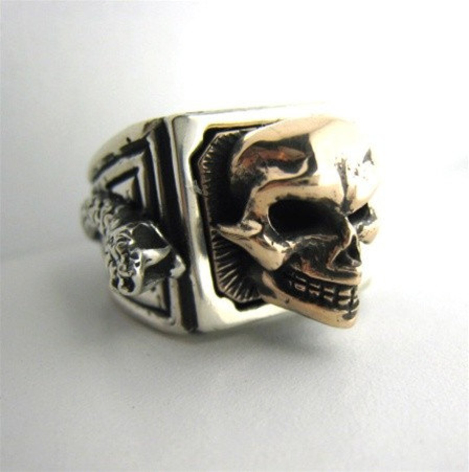 Snake Rattler Custom Skull Ring - Etsy