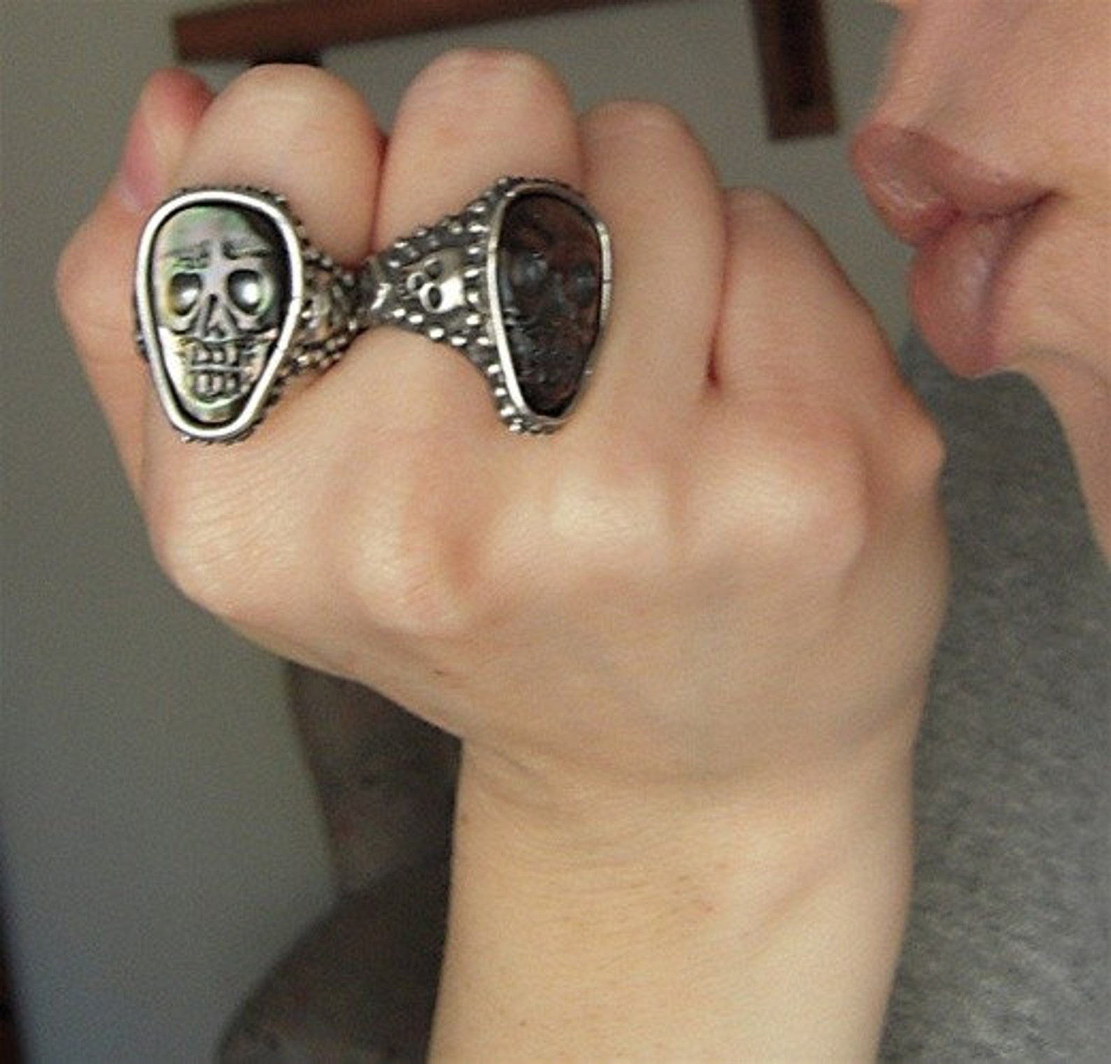 Black Rain Custom Skull Ring Wiccan King Biker Memento Mori - Etsy