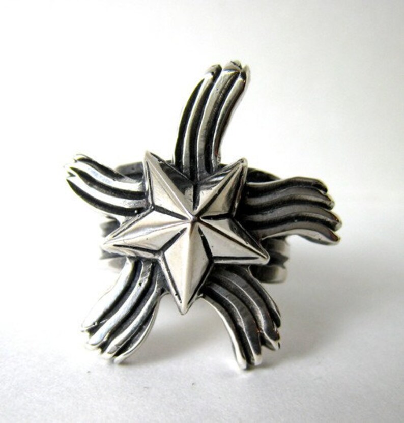 Star Shooting Star Comet Silver Ring - Etsy