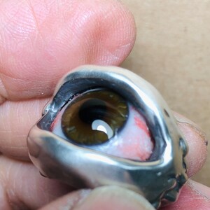 Super Realistic Brown Eye Ball Ring, Sterling Silver Jewelry ...