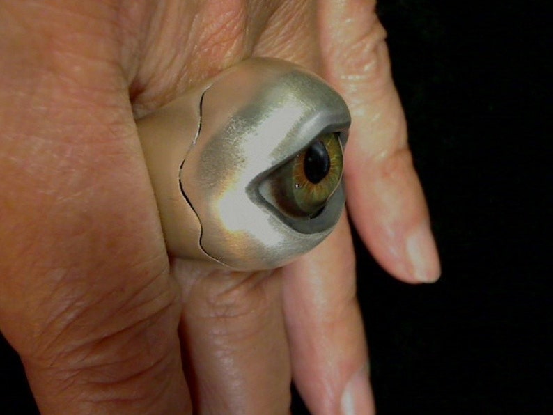 Unique Hazel Eye Ball Ring Sterling Silver Jewelry | Etsy