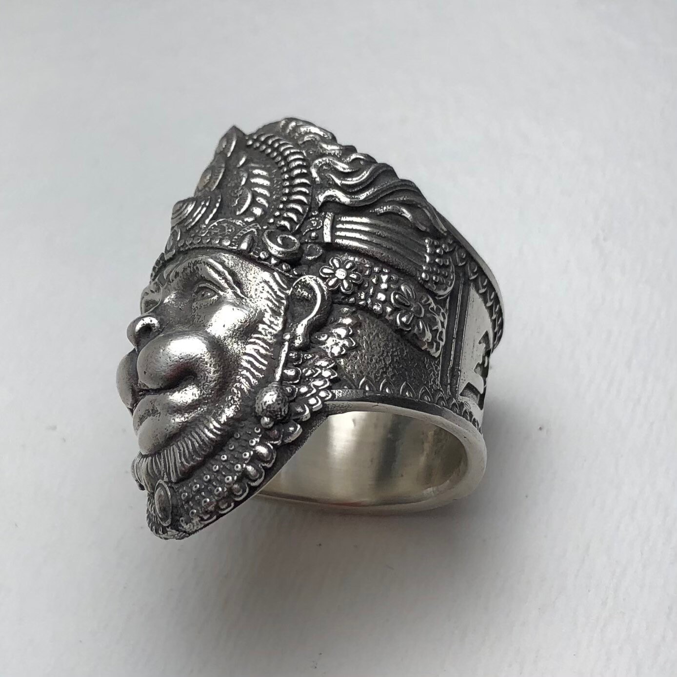 Hanuman Ring Beautiful Original Signed by Artist Ruben X V 50 Grams ...