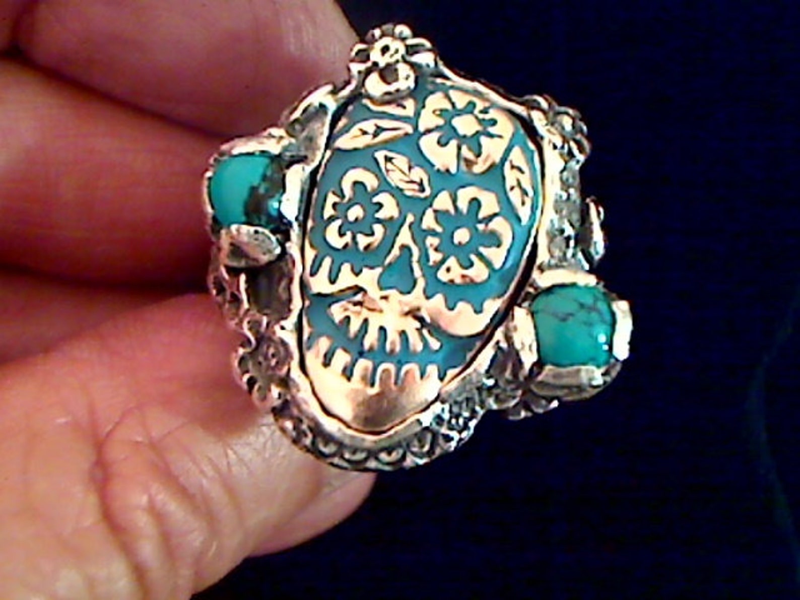 Turquoise Sugar Skull Any Size and Choose Two Types of Turquoise R050 ...