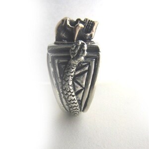 Snake Rattler Custom Skull Ring - Etsy