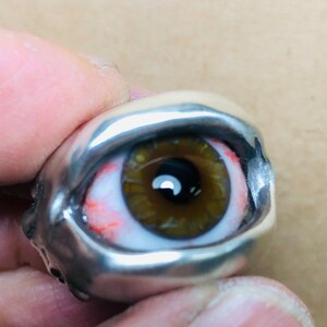 Super Realistic Brown Eye Ball Ring, Sterling Silver Jewelry ...