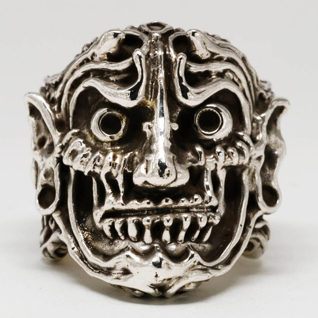 Stainless Steel Sinister Skull Ring - Etsy