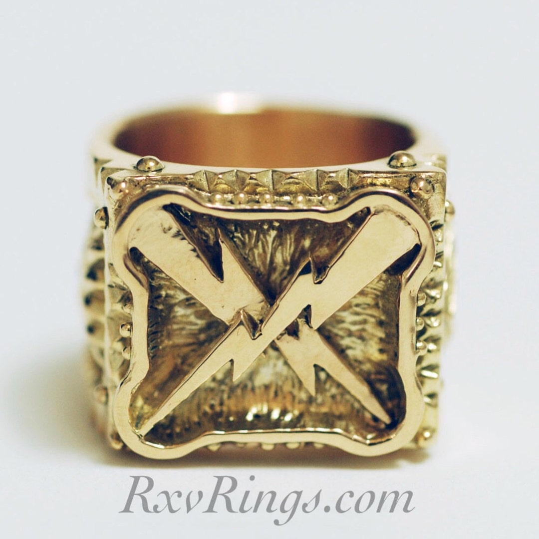 Gold 18k Lightning Ring King and Queen Storm Guardians Want in Silver ...