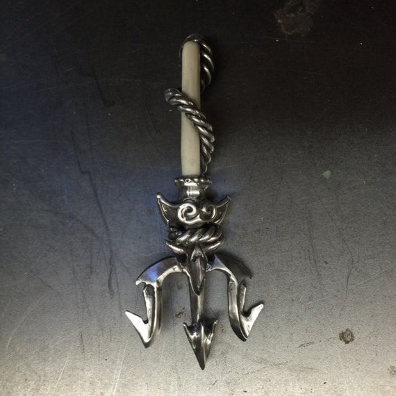 Trident Pendant necklace solid sterling silver and Mammoth | Etsy