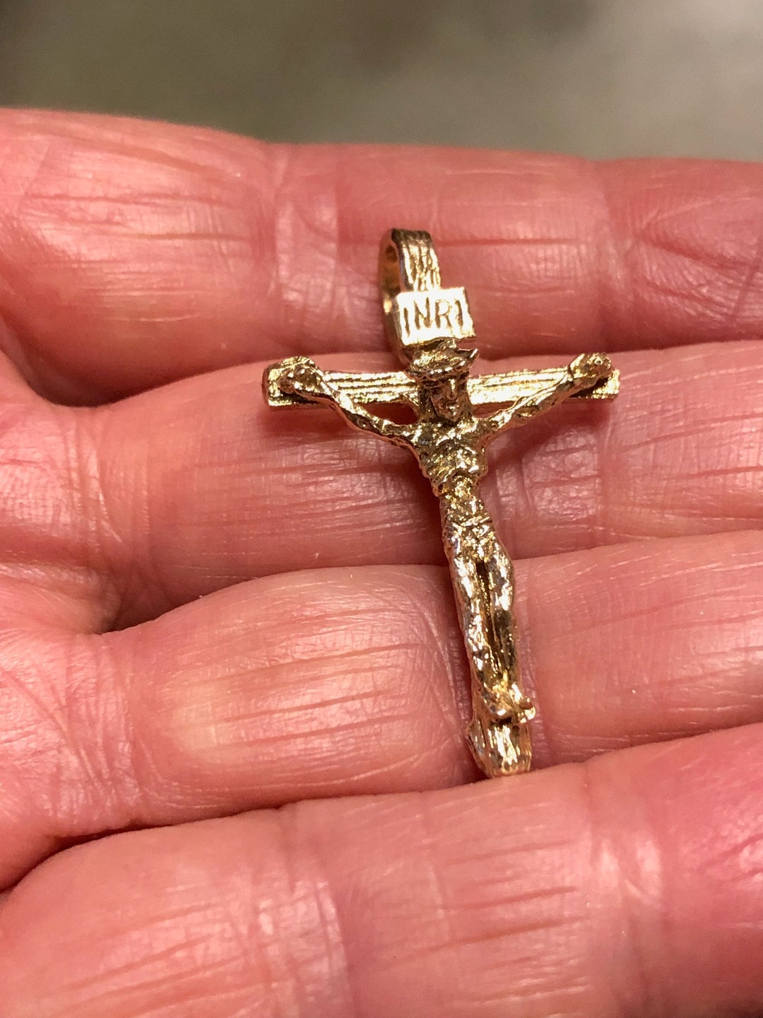 24k 1.5 Inch Tall Crucifix Realistic Hand Made With Twigs and Wax Truly ...