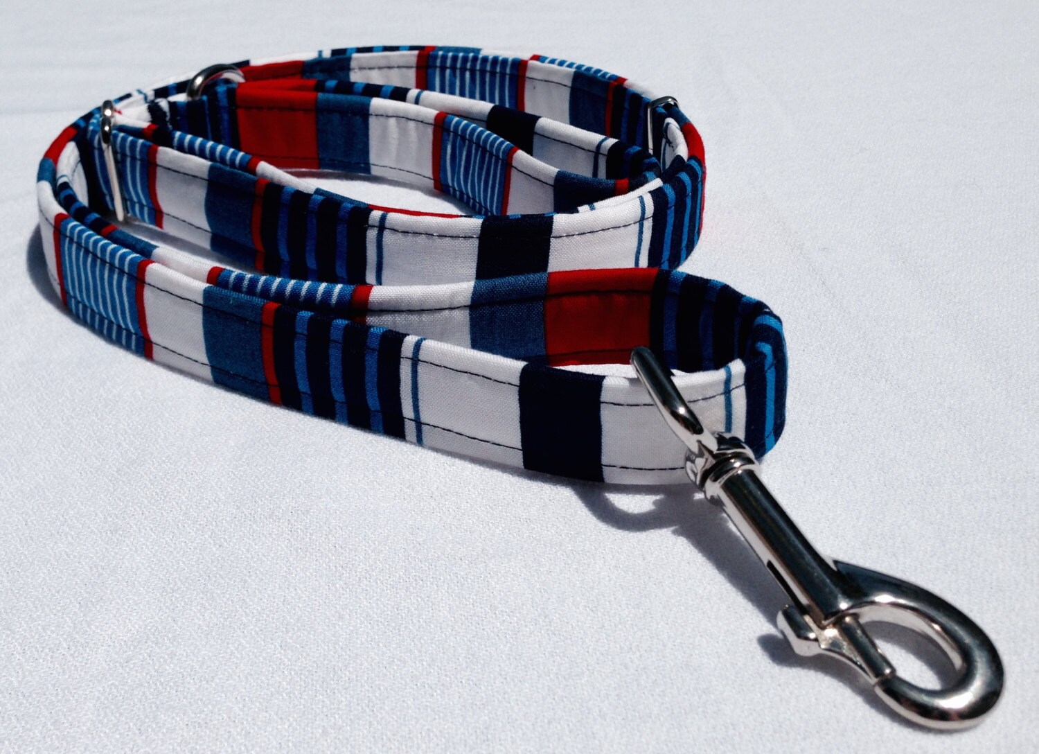 Anchors Away - Stylish Red, White & Blue Striped Dog Collar by Swanky ...